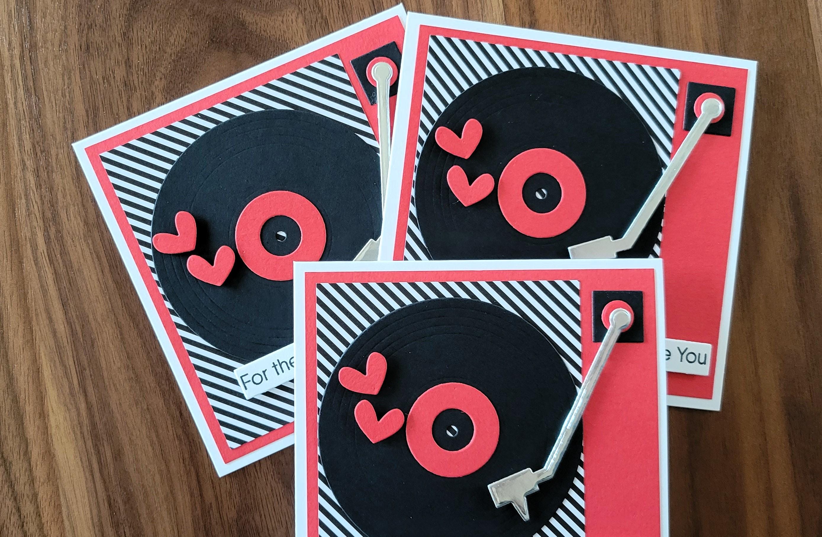 Vinyl Record Valentine Card for Music Lover, Turntable Anniversary Card ...