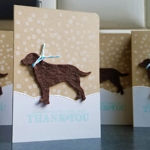 Black Lab Thank You Cards Set of 4, Chocolate Labrador Winter Thank You ...