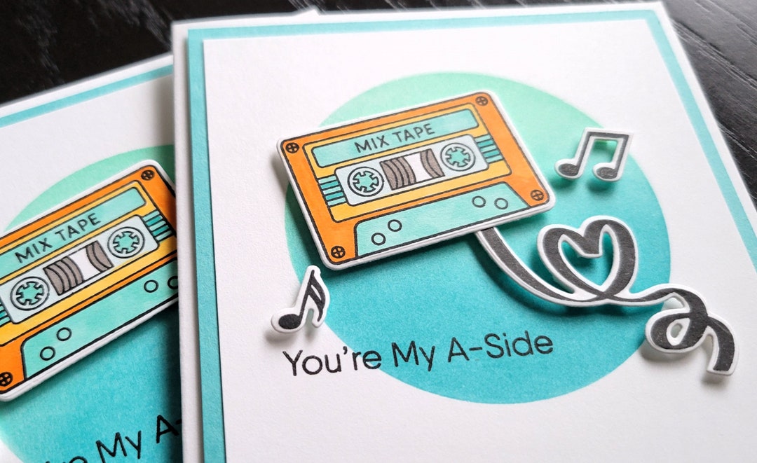 Mixtape Anniversary Card, Cassette Tape Gift for Music Lover, Retro ...