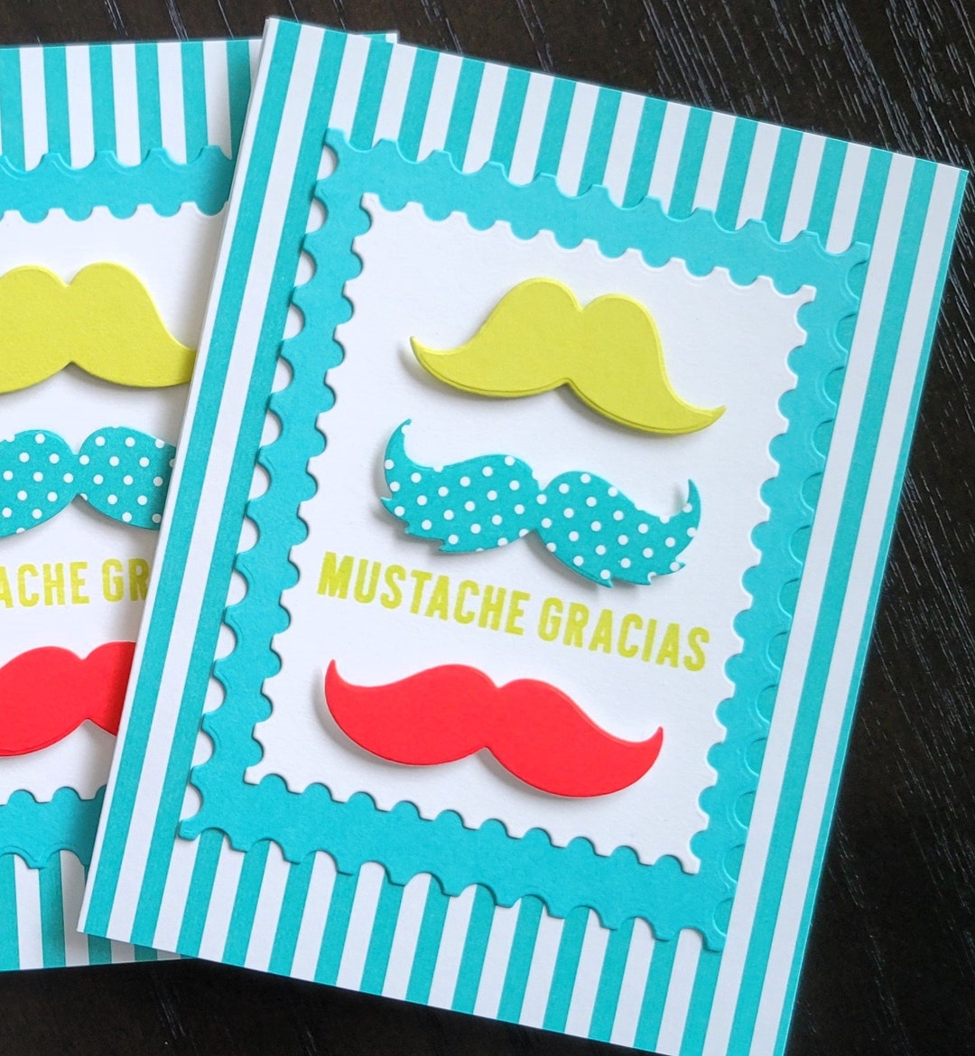 Mustache Thank You Card for Guys, Barber Gift, Spanish Thank You Note ...