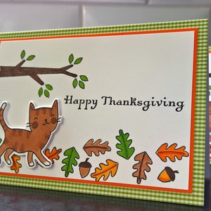 Cat Thanksgiving Card, Kitty Greeting Card, Happy Thanksgiving Card ...