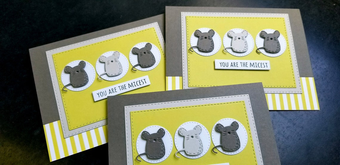 Mouse Thank You Card Mice Birthday Gift You're the | Etsy