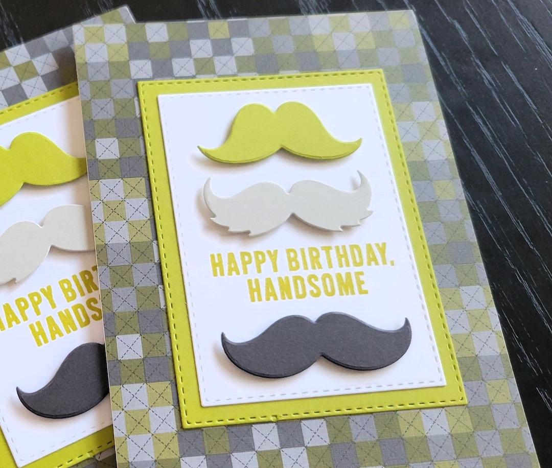 Mustache Birthday Card, B-day Card for Guy - Etsy