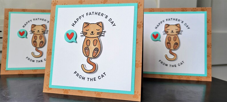 Cat Dad Father's Day Card Happy Father's Day Kitty - Etsy