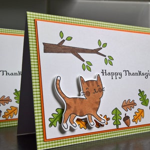 Cat Thanksgiving Card, Kitty Greeting Card, Happy Thanksgiving Card ...