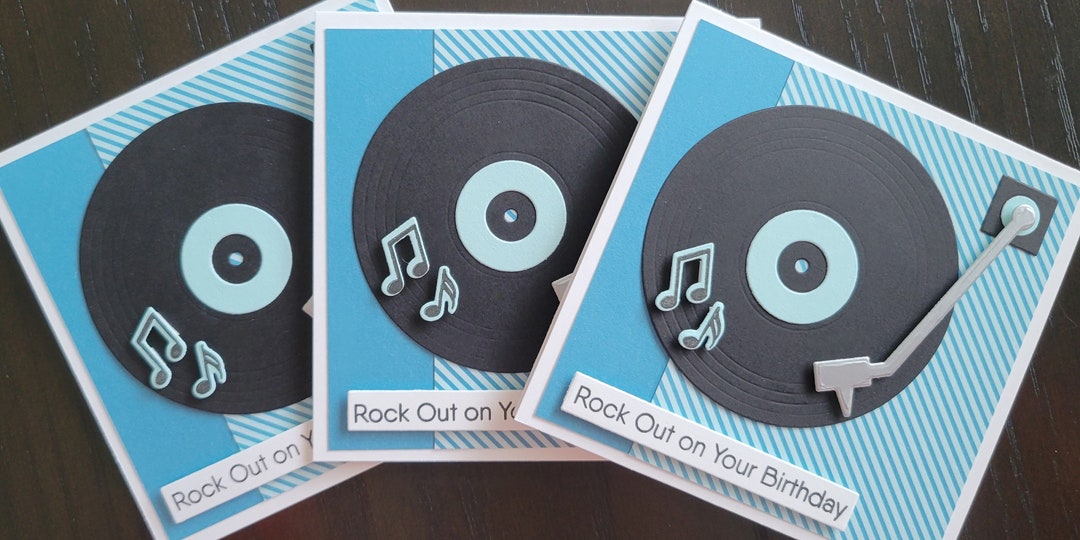 Vinyl Record Birthday Card, Musician Gifts, B-day Card for Rocker ...
