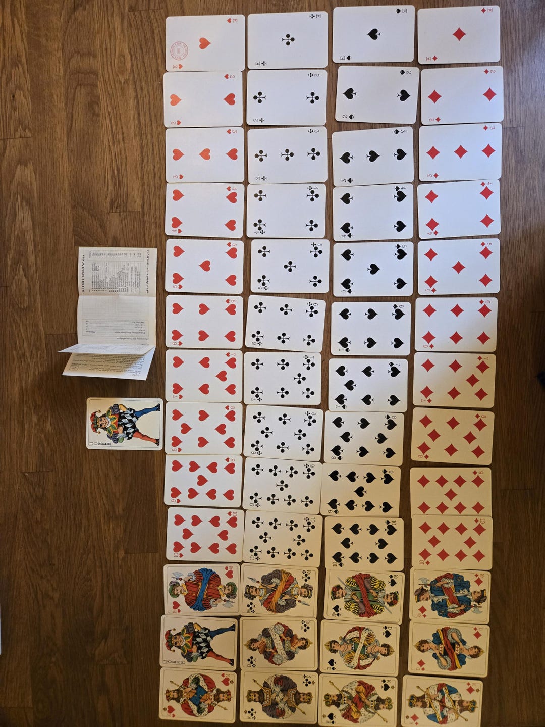 Vintage Swiss Playing Cards Missing Queen of Hearts and Filled in With ...