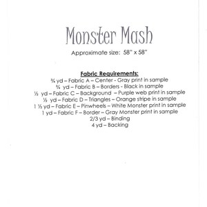 Monster Mash Quilt Pattern From Uncle Paul's Quilting Company 58" X 58 ...