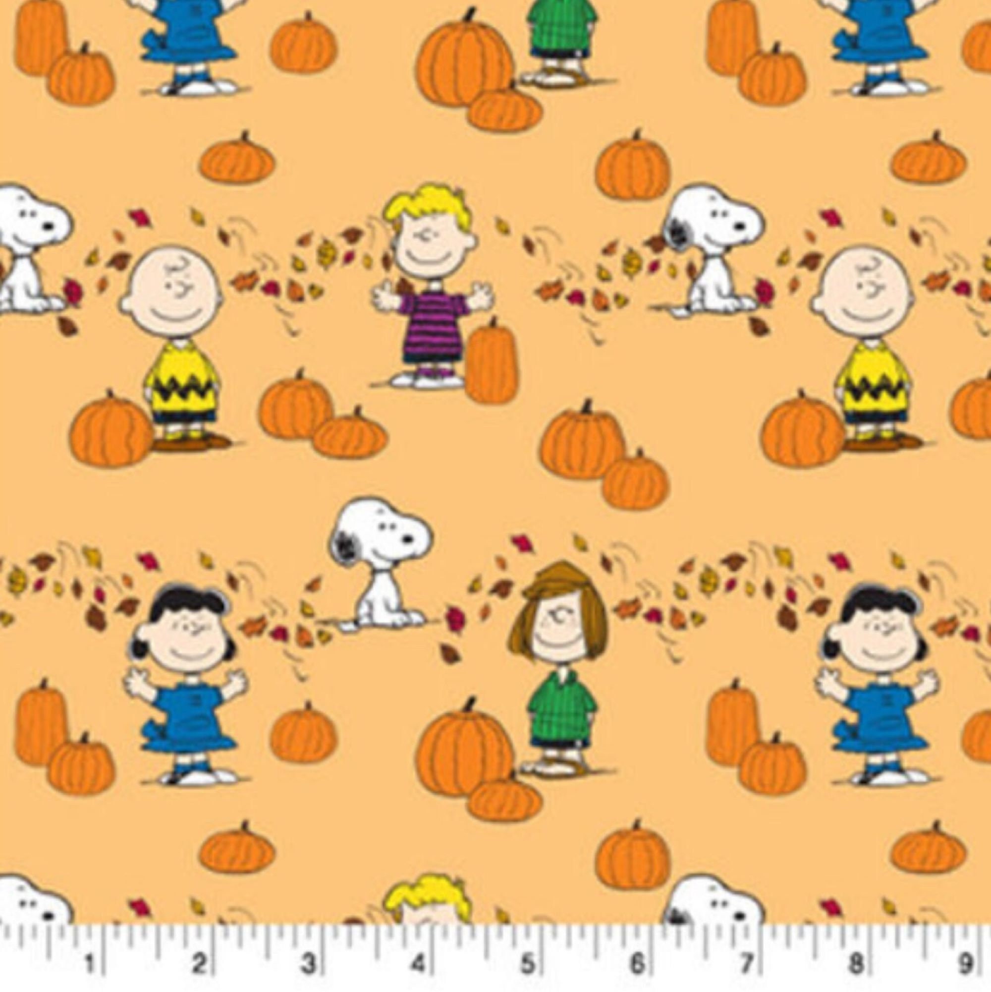1 Yard Peanuts Pumpkin Patch Snoopy Fabric by Springs Creative 100% ...
