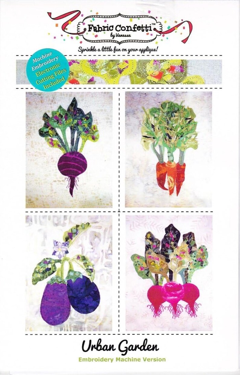 Urban Garden Machine Embroidery Design From Fabric Confetti by Vanessa ...