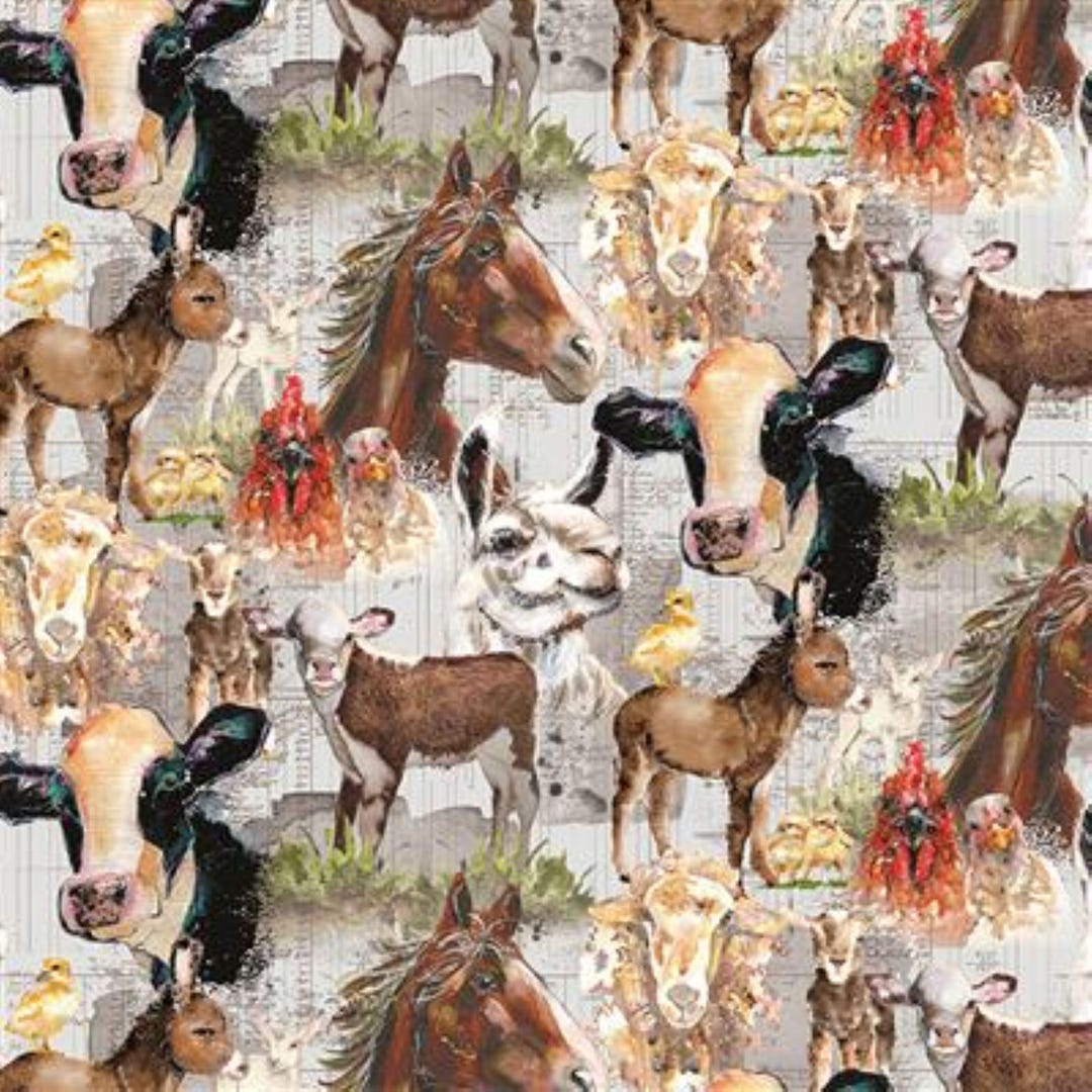 Farm Life Toile by Lexi Grenzer From Clothworks 100% Cotton Quilt ...