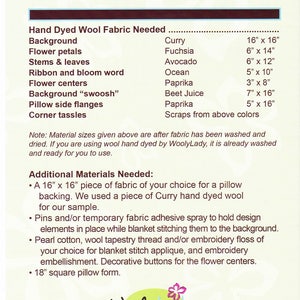 Wool Applique Kit -bloom Crazy Pillow From Woolylady 16" X 16" Purple ...