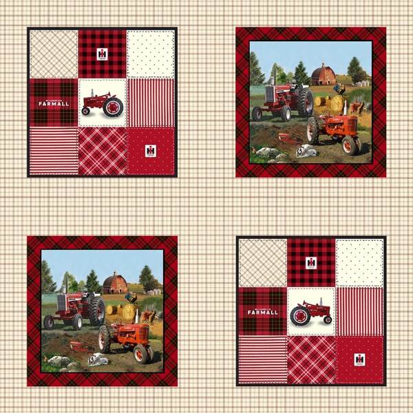 Tractor Quilt Panel - Etsy