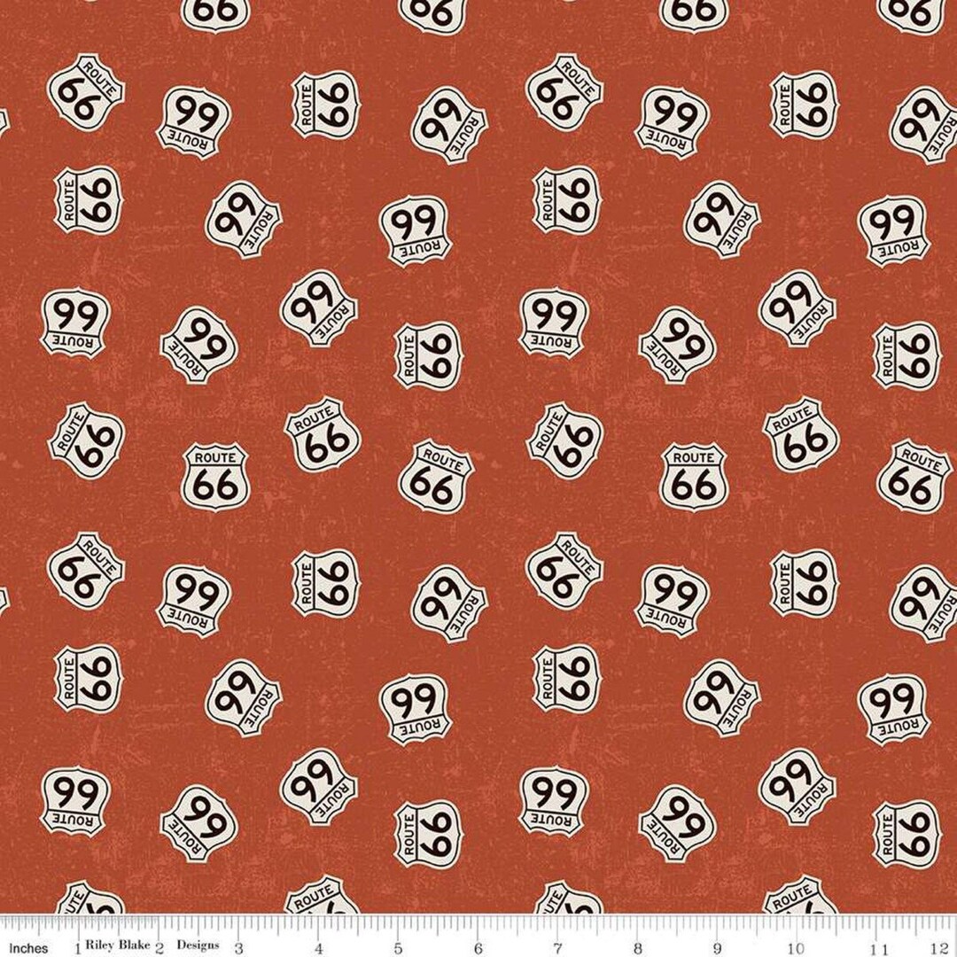 Route 66 Signs Fabric by Anderson Design Group Collection Riley Blake ...