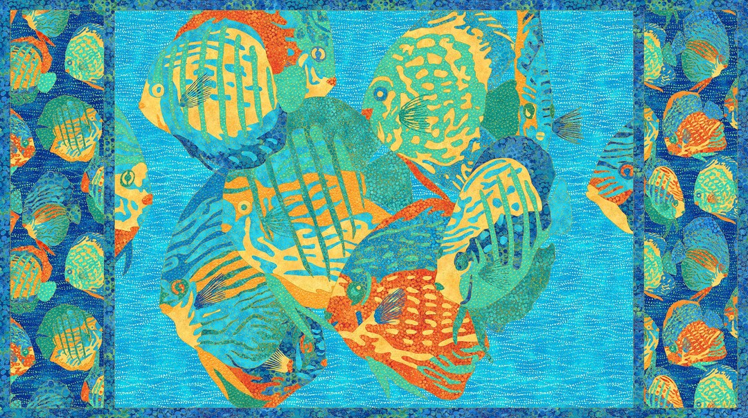 Shimmer Oasis Panel by Josee Element From Northcott Studios Fabric ...