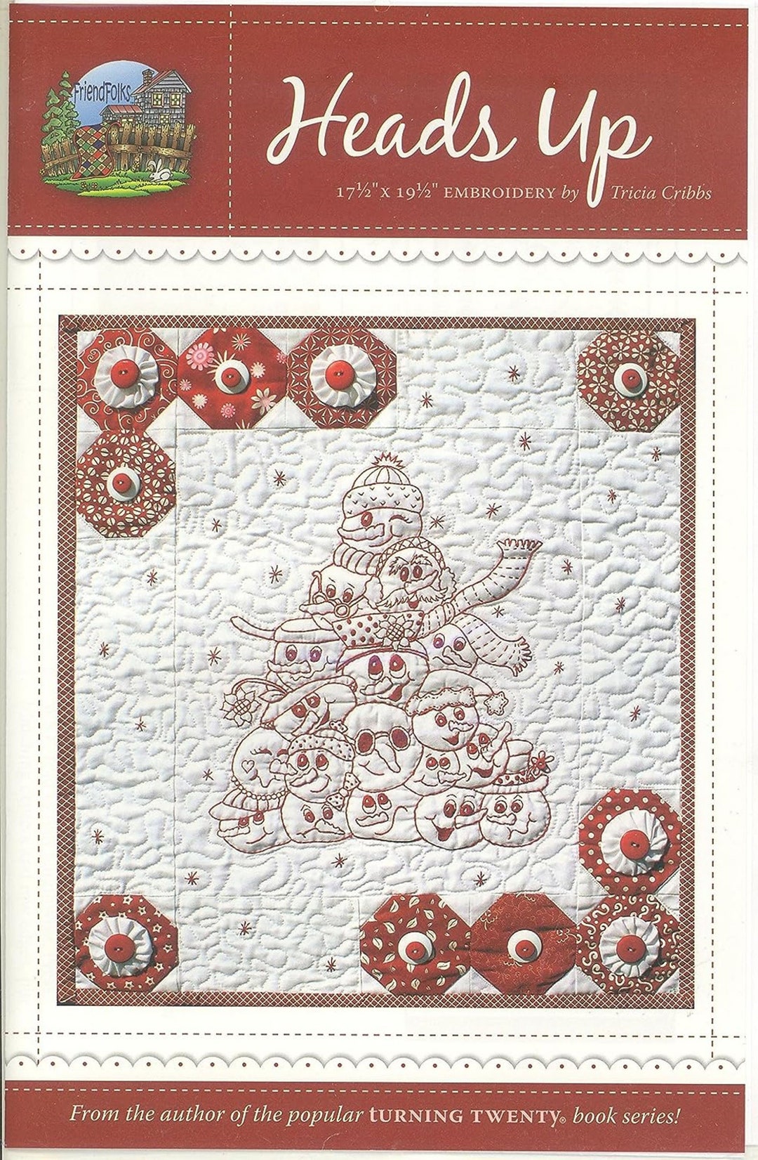 Heads up Embroidery Pattern by Tricia Cribbs Friendfolks Turning Twenty ...
