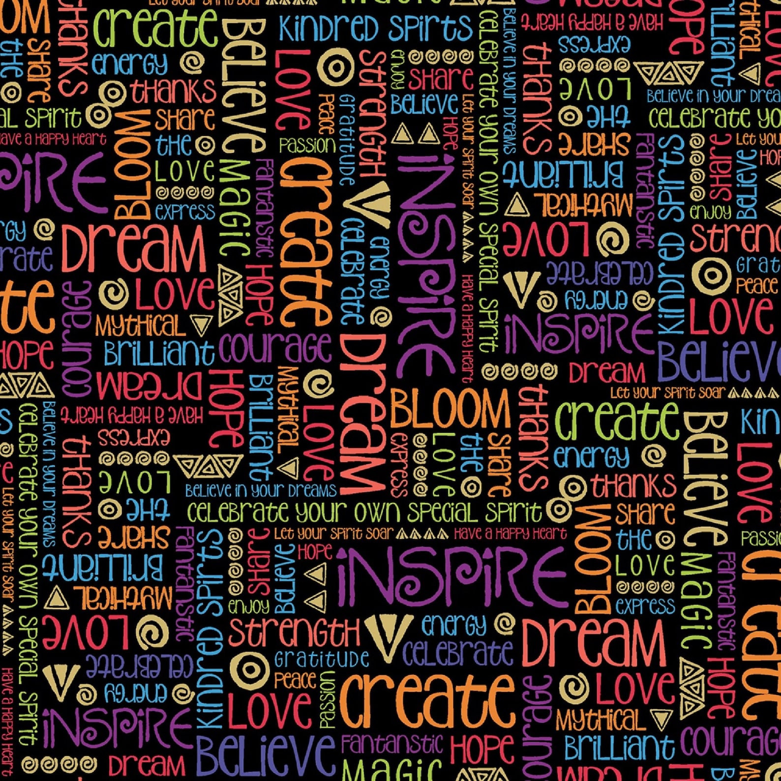 Celestial Magic Words by Laurel Burch From Clothworks 100% Cotton Quilt ...