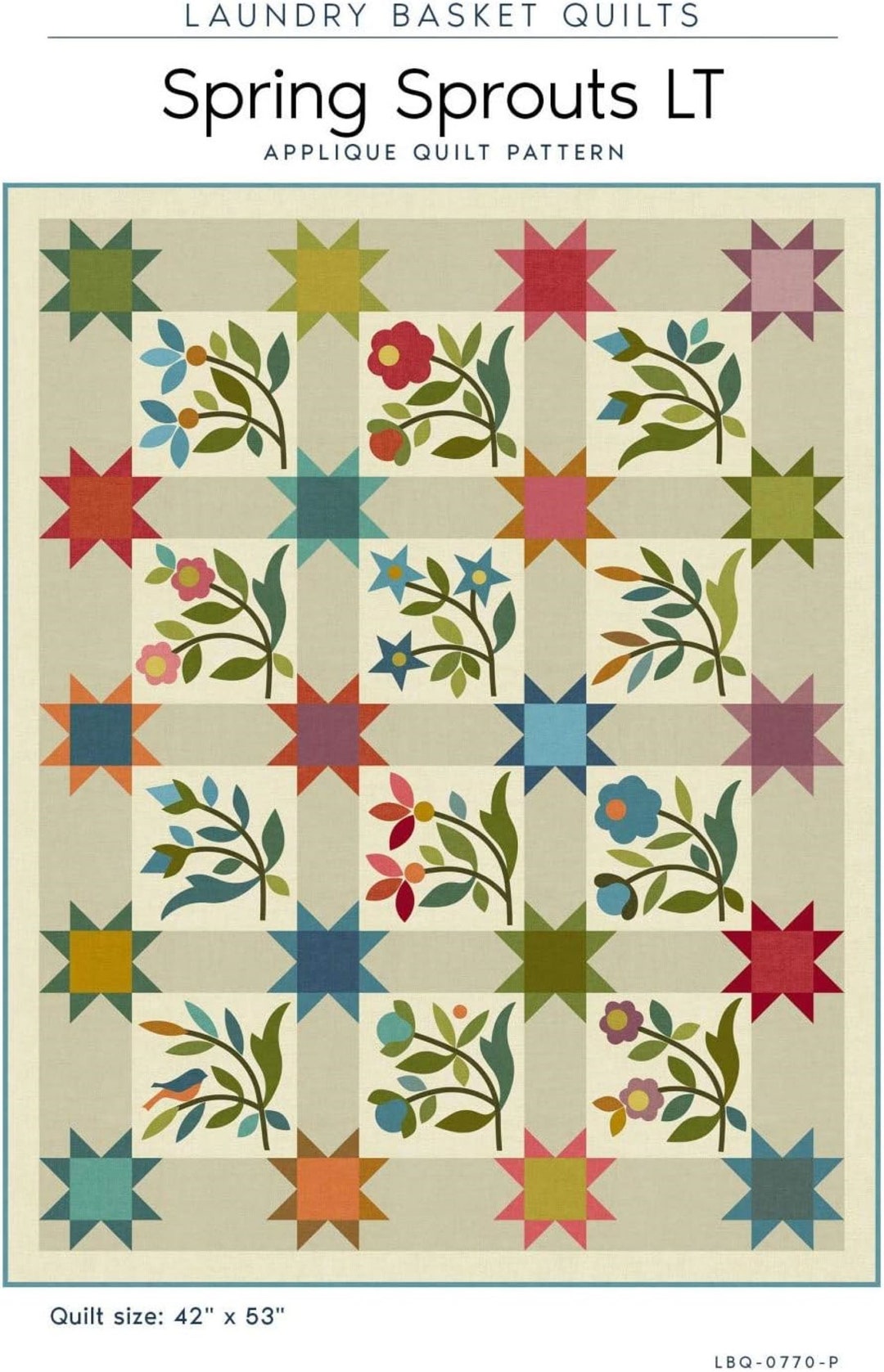 Spring Sprouts LT Quilt Pattern by Laundry Basket Quilts 42" X 53" LBQ ...