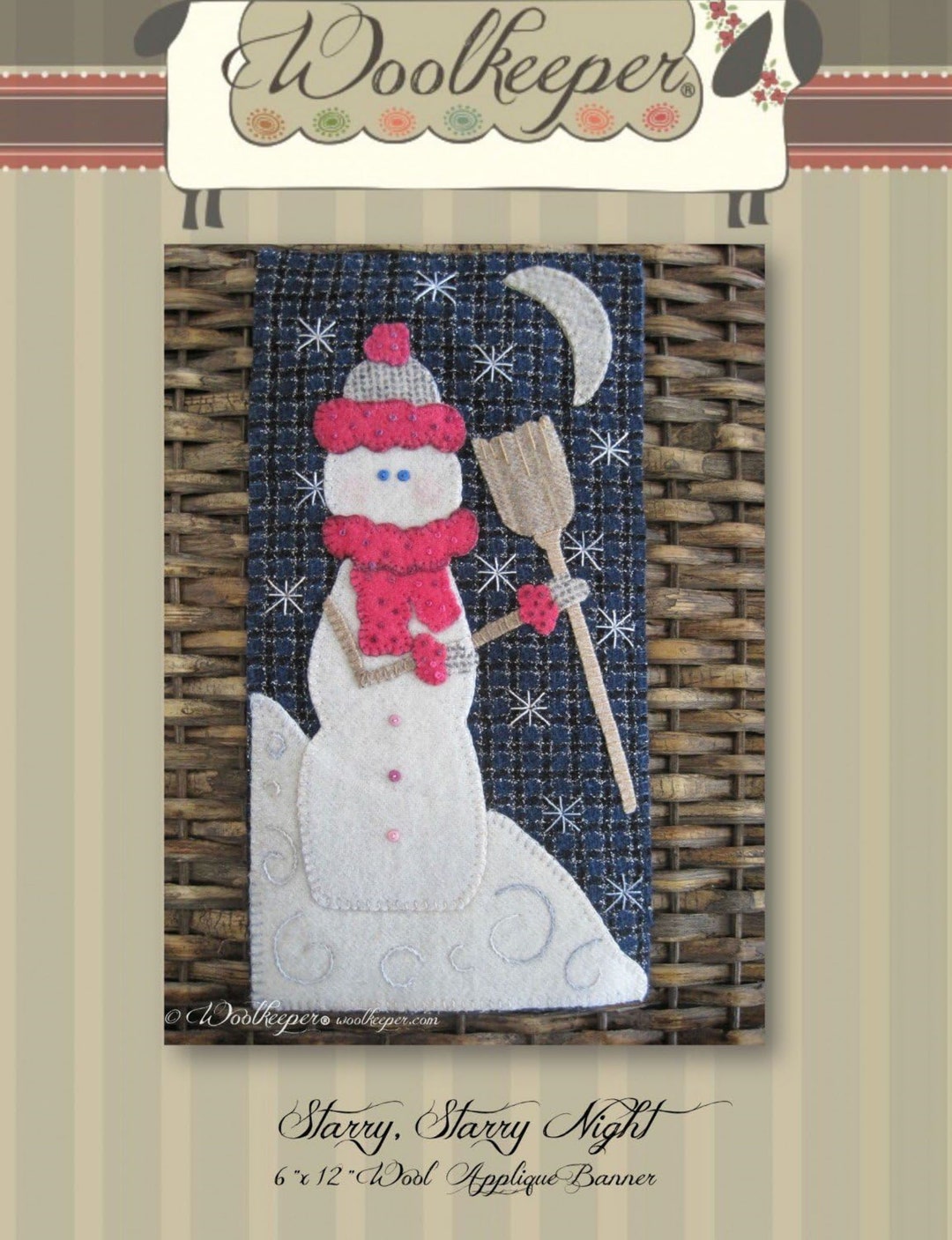 Starry, Starry Night Wool Applique Banner Pattern From Woolkeepers 6" X ...