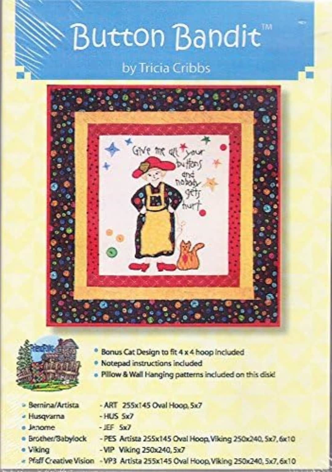 Button Bandit Machine Embroidery CD by Tricia Cribbs From Friendfolks ...