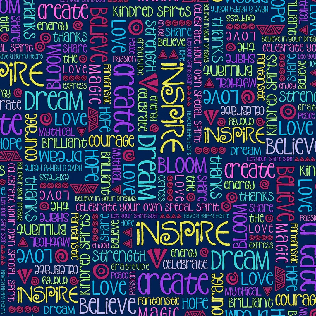 Celestial Magic Words by Laurel Burch From Clothworks 100% Cotton Quilt ...