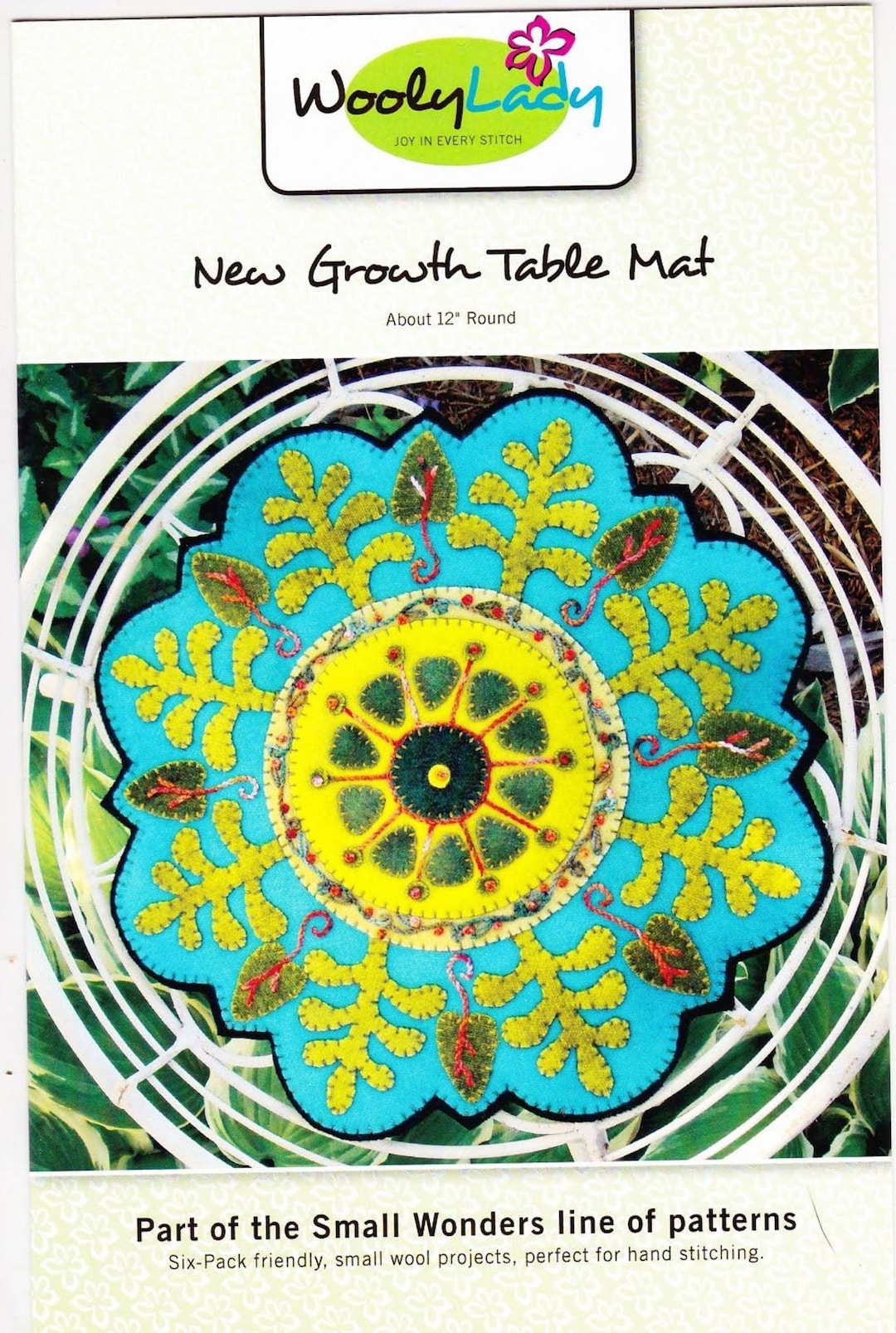 New Growth Table Mat Pattern From Woolylady Wool Applique 12" Diameter ...