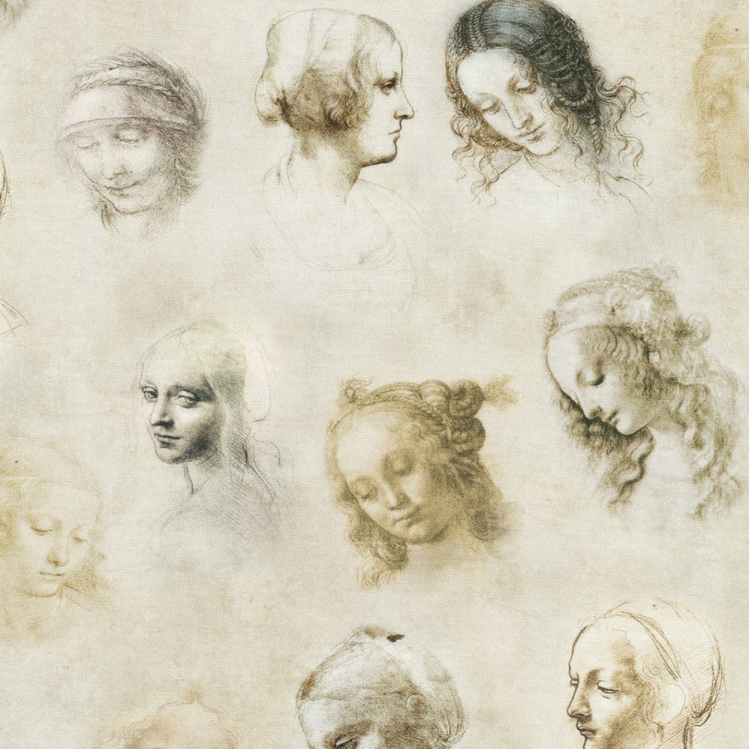 Leonardo Davinci Fabric From Robert Kaufman SRKD-20099-199 Cotton ...