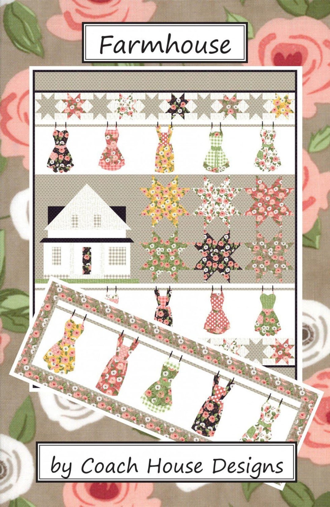 Farmhouse Quilt Pattern by Coach House Designs 60" X 69" - Quilt 54" X ...