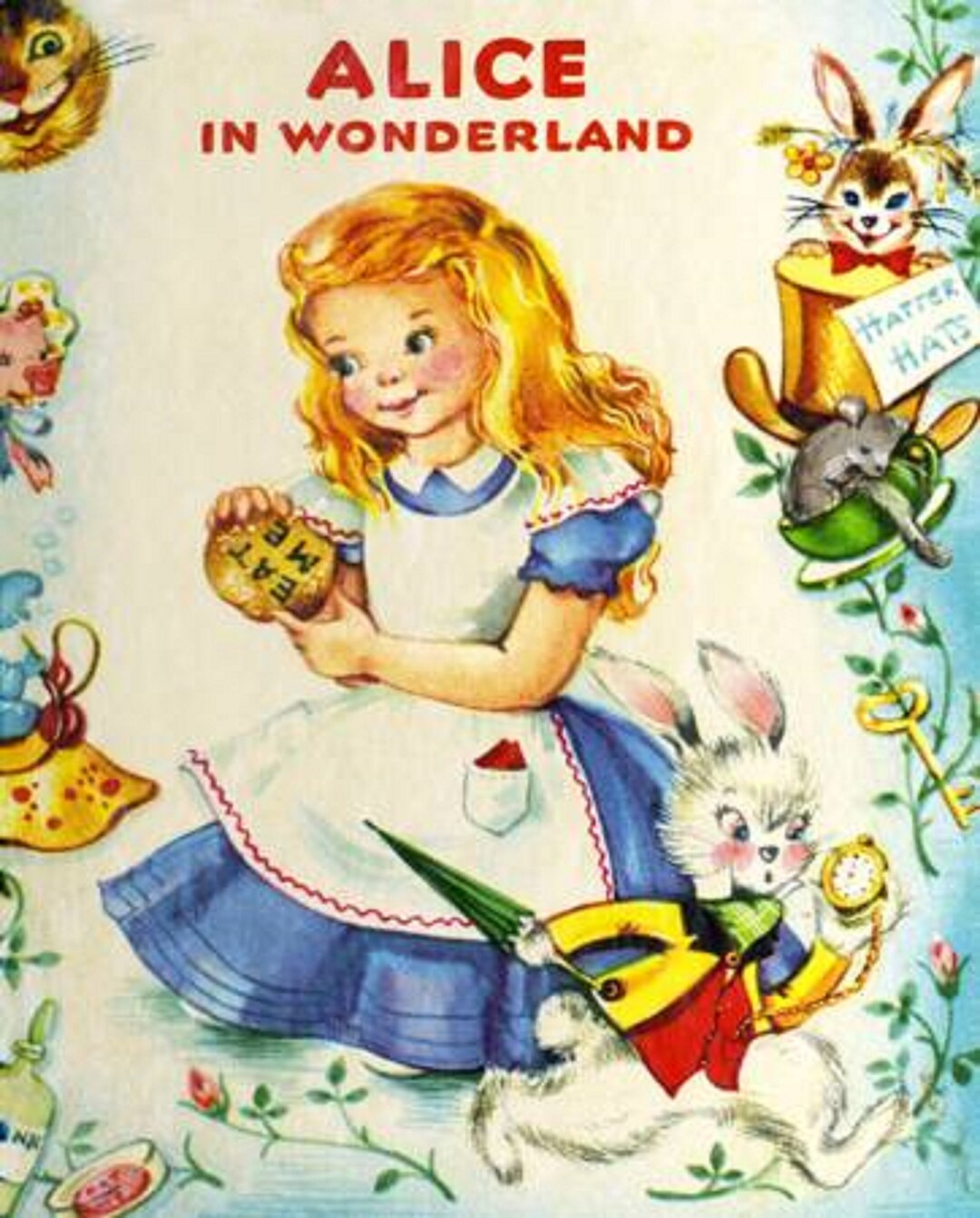 Alice in Wonderland Vintage Storybook Panel by Four Seasons David ...