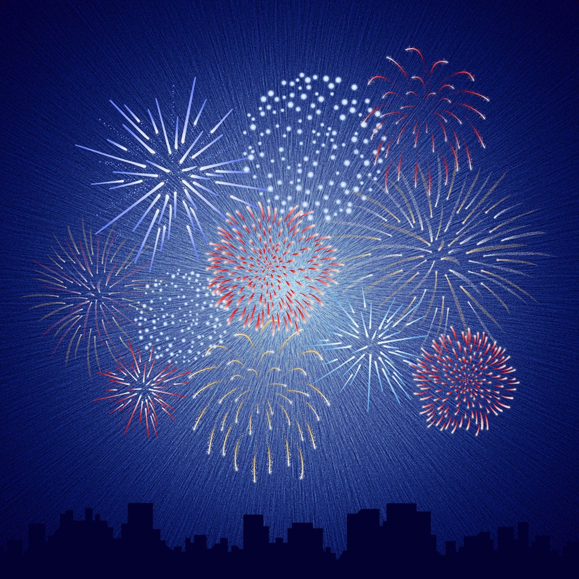 Americana Fireworks Digital Panel Hoffman Fabrics Supernova Seasons ...