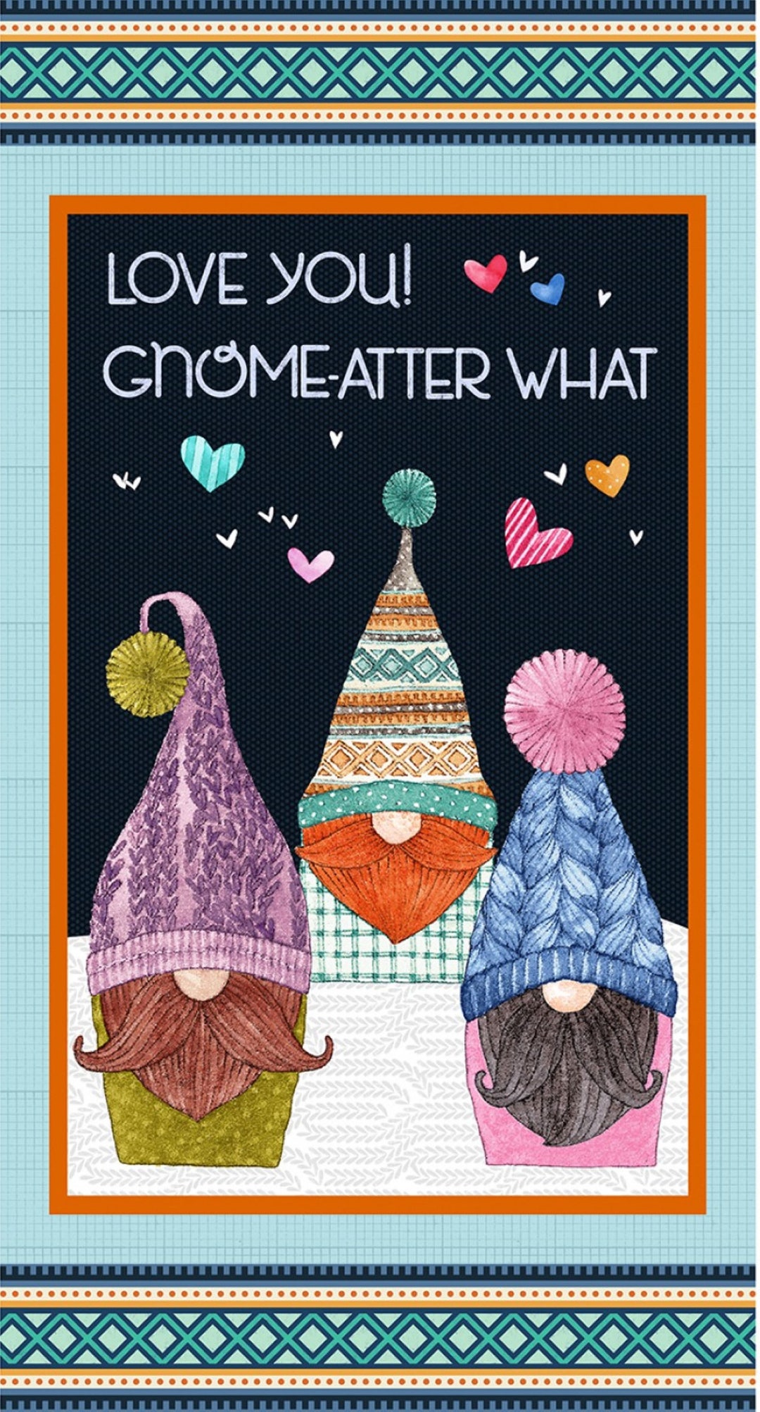 Love You Gnome-atter What Gnome Panel From Michael Miller Cotton Quilt ...