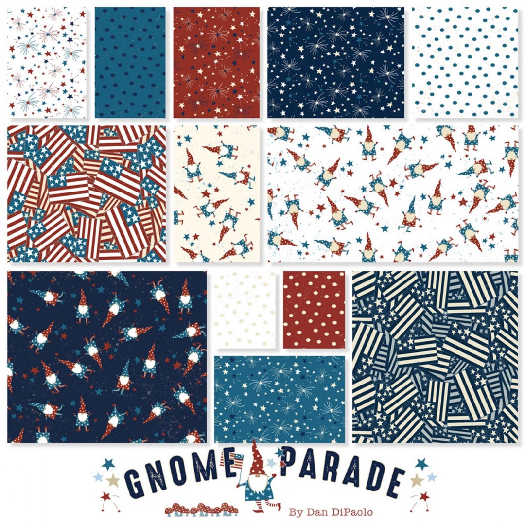 Gnome Parade by Dan Dipaolo From Clothworks 42-10" Cotton Fabric ...