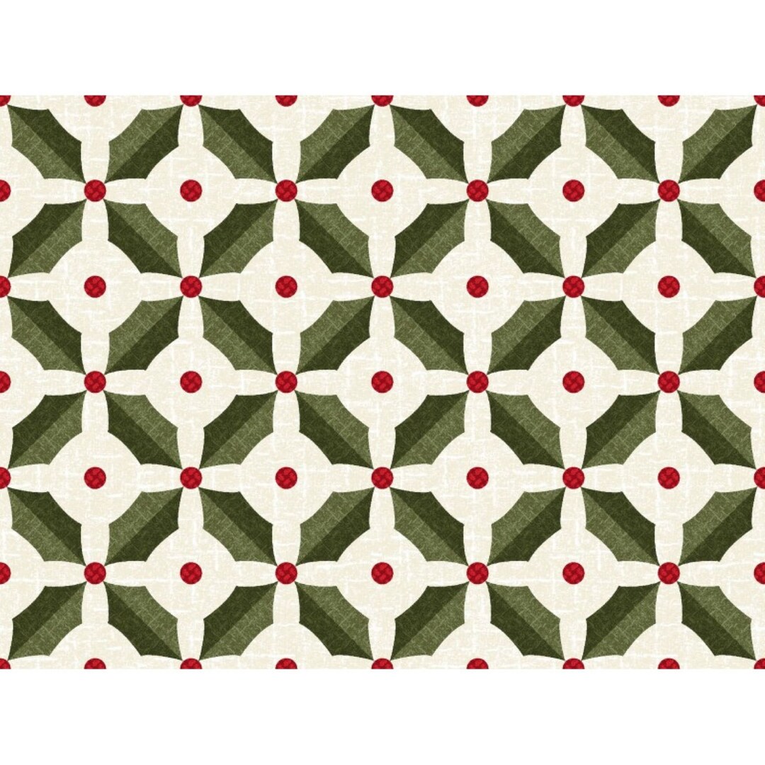 Snowdays Flannel Holly Cream by Bonnie Sullivan From Maywood Studio ...