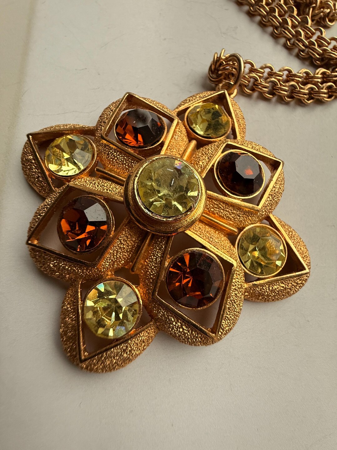 Vintage Sarah Coventry Maltese Cross Pendant Necklace – 1970s Gold Tone ...