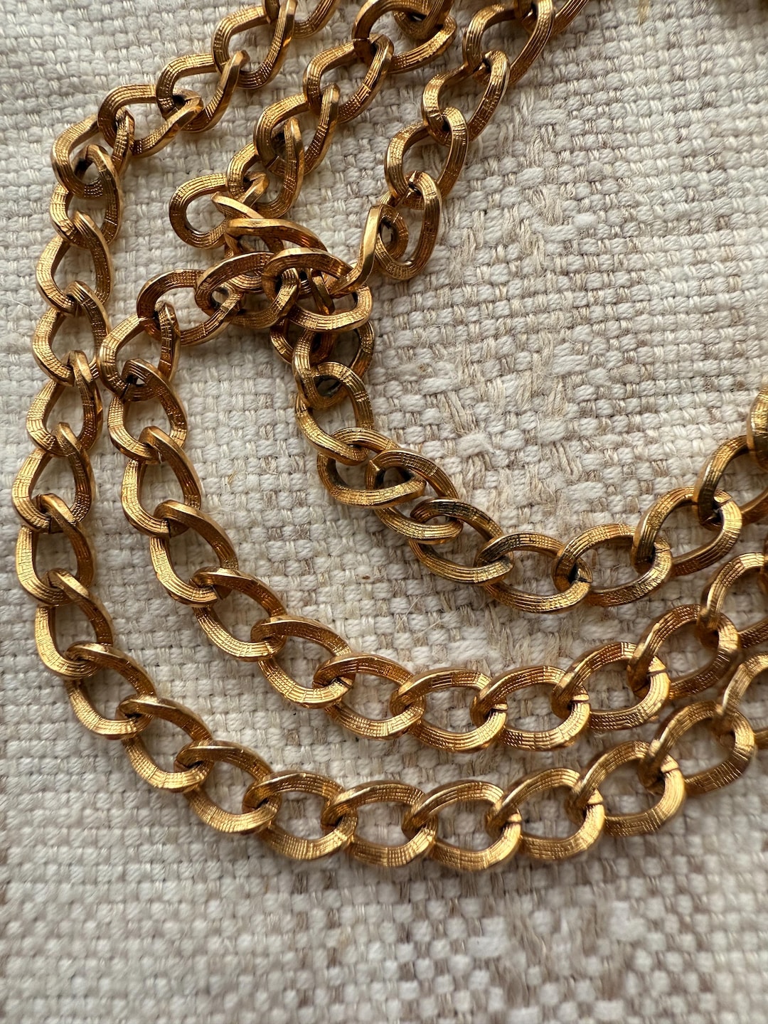 Vintage Sarah Coventry Textured Gold Tone Chain Necklace – 1970s Chunky ...