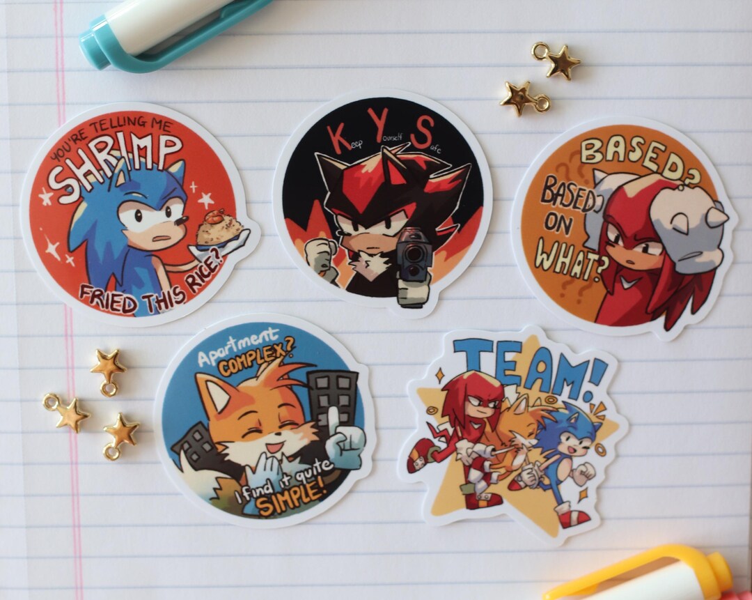 Sonic the Hedgehog Stickers (sonic, Shadow, Knuckles, Tails) - Etsy