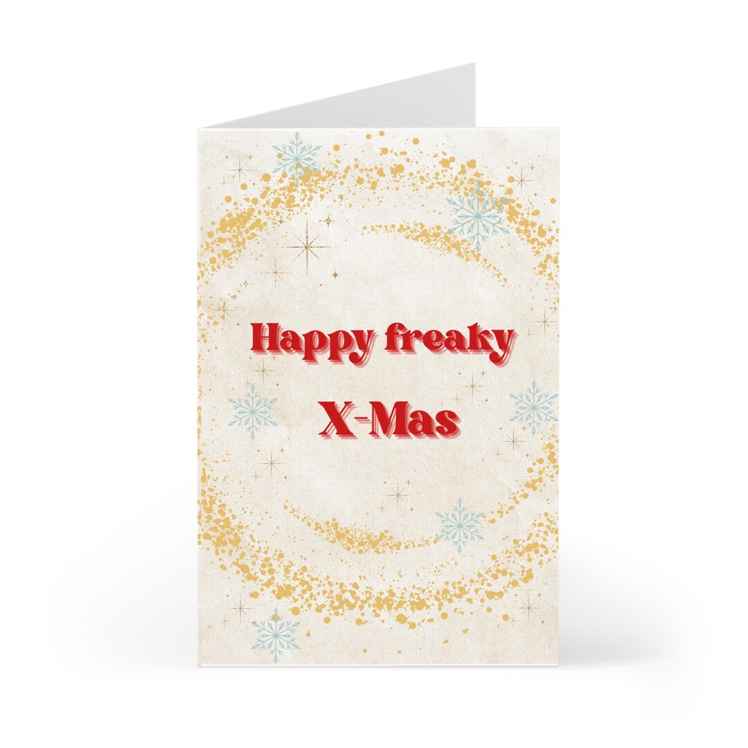 Funny Christmas Card Set Happy Freaky X-mas Printable Holiday Card ...