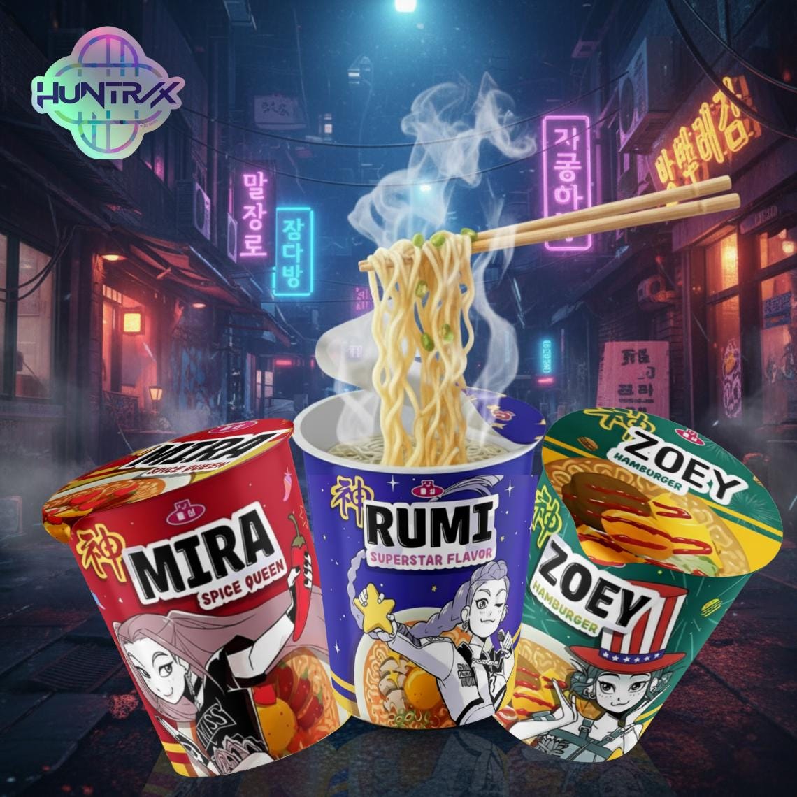Kpop Demon Hunters – Cup Noodle Ramyeon Labels, Cosplay Party Huntrix ...