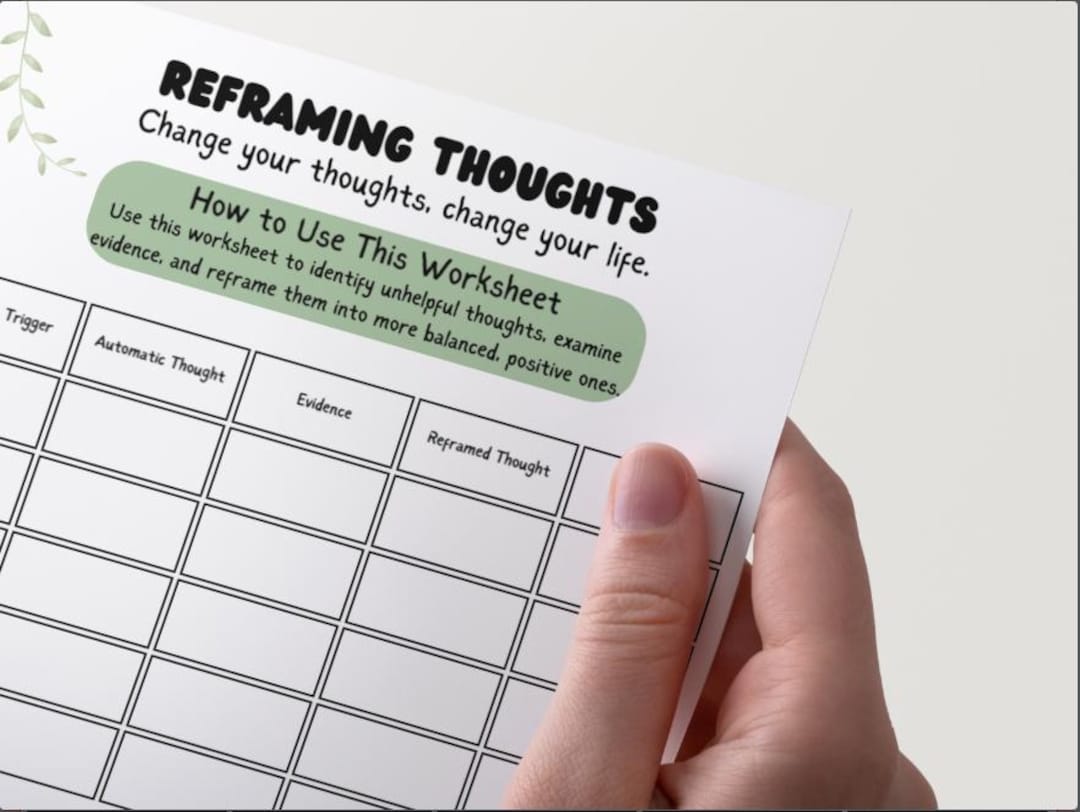 Kids Reframing Thoughts Worksheet | Printable Coping Skills Activity ...