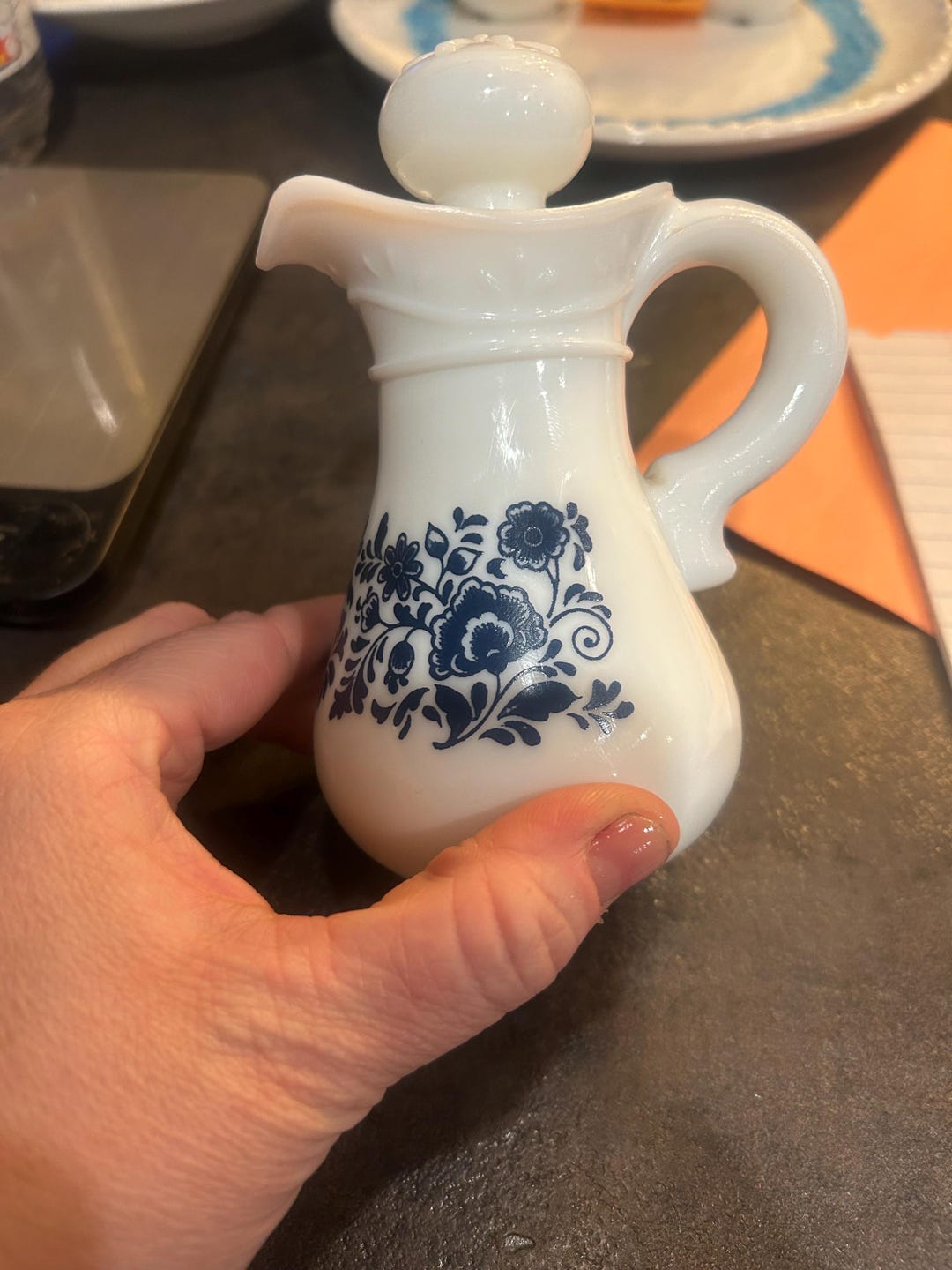 Vintage Avon Delft Blue Milk Glass Bath Oil Decanter - Etsy
