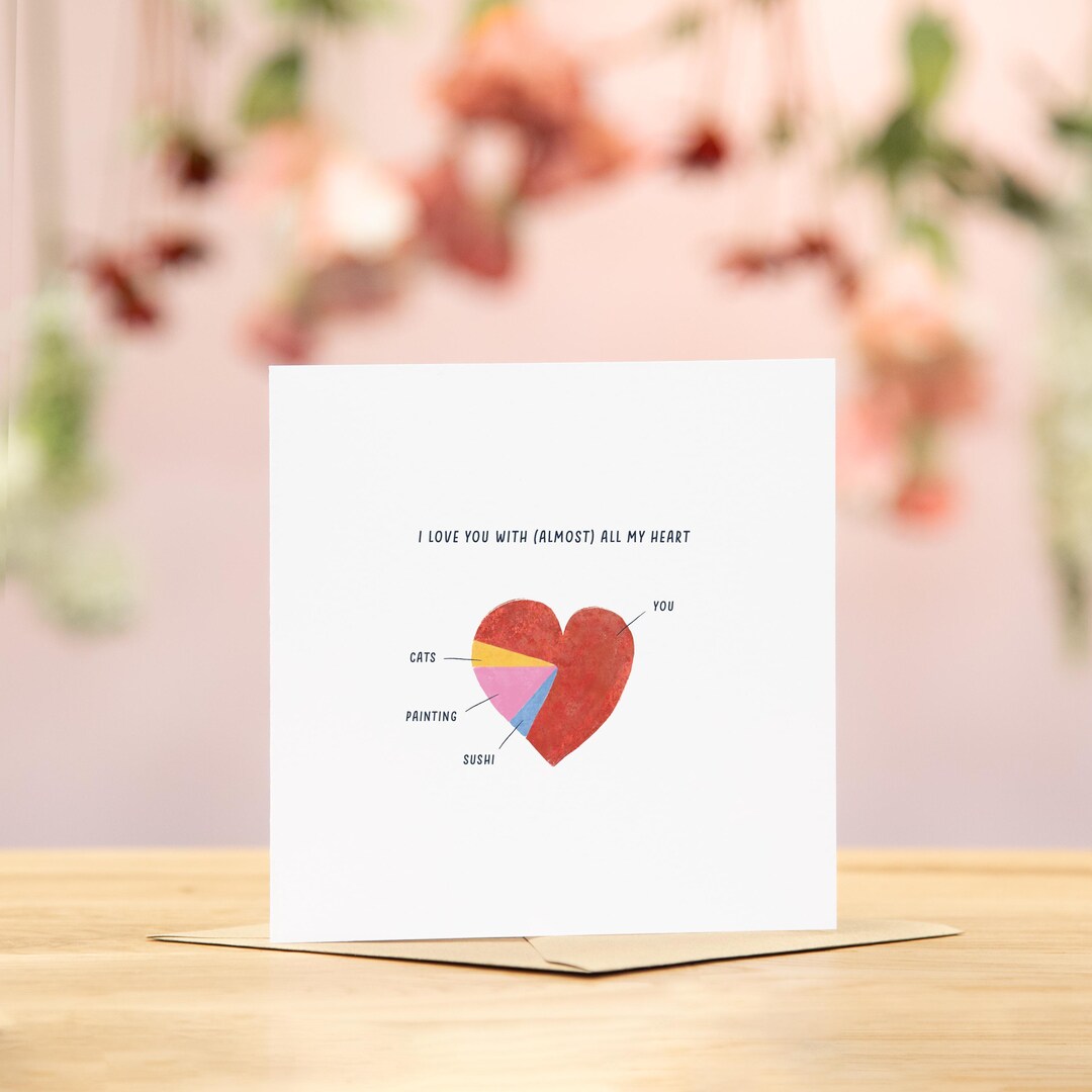 Personalised Heart Pie Chart - I Love You With Almost All of My Heart ...