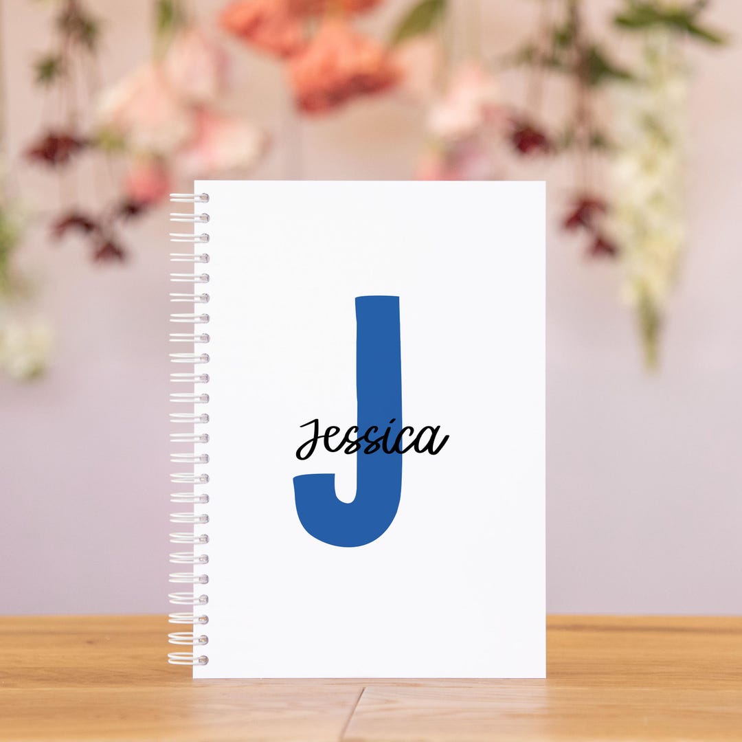 Personalised Notebook A5 | Monogram Initial Notebook | Plain or Lined ...