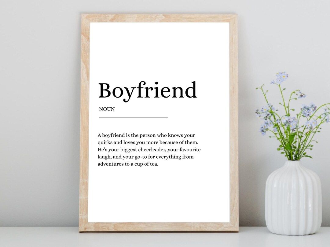 Boyfriend Definition Printable, Digital Wall Art, Instant Download ...