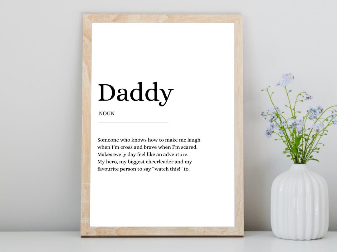 Daddy Definition Printable, Digital Wall Art, Instant Download ...
