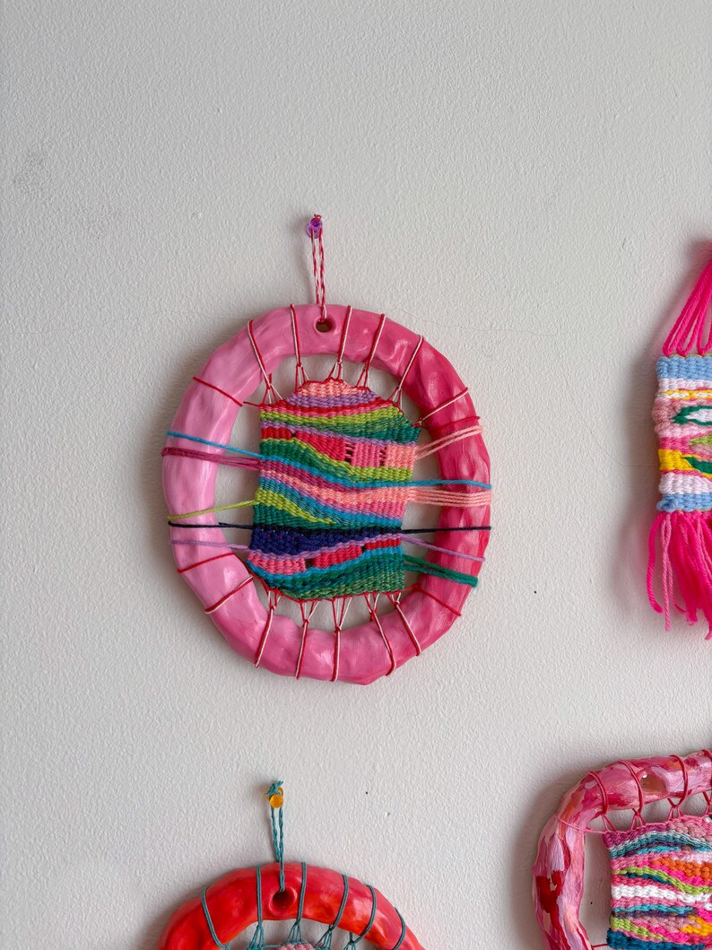 Pink Woven Energetic Portal - "growing" - Handmade Original Woven Wall ...