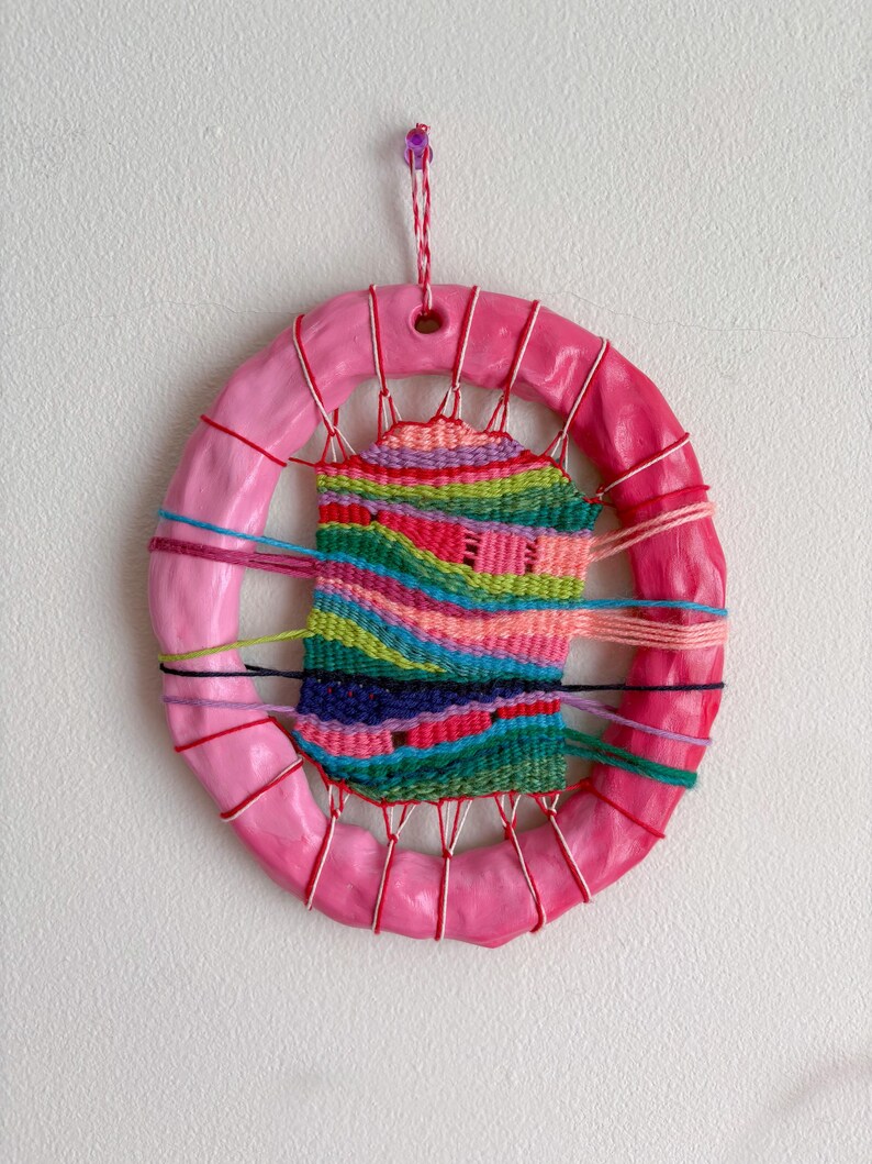 Pink Woven Energetic Portal - "growing" - Handmade Original Woven Wall ...