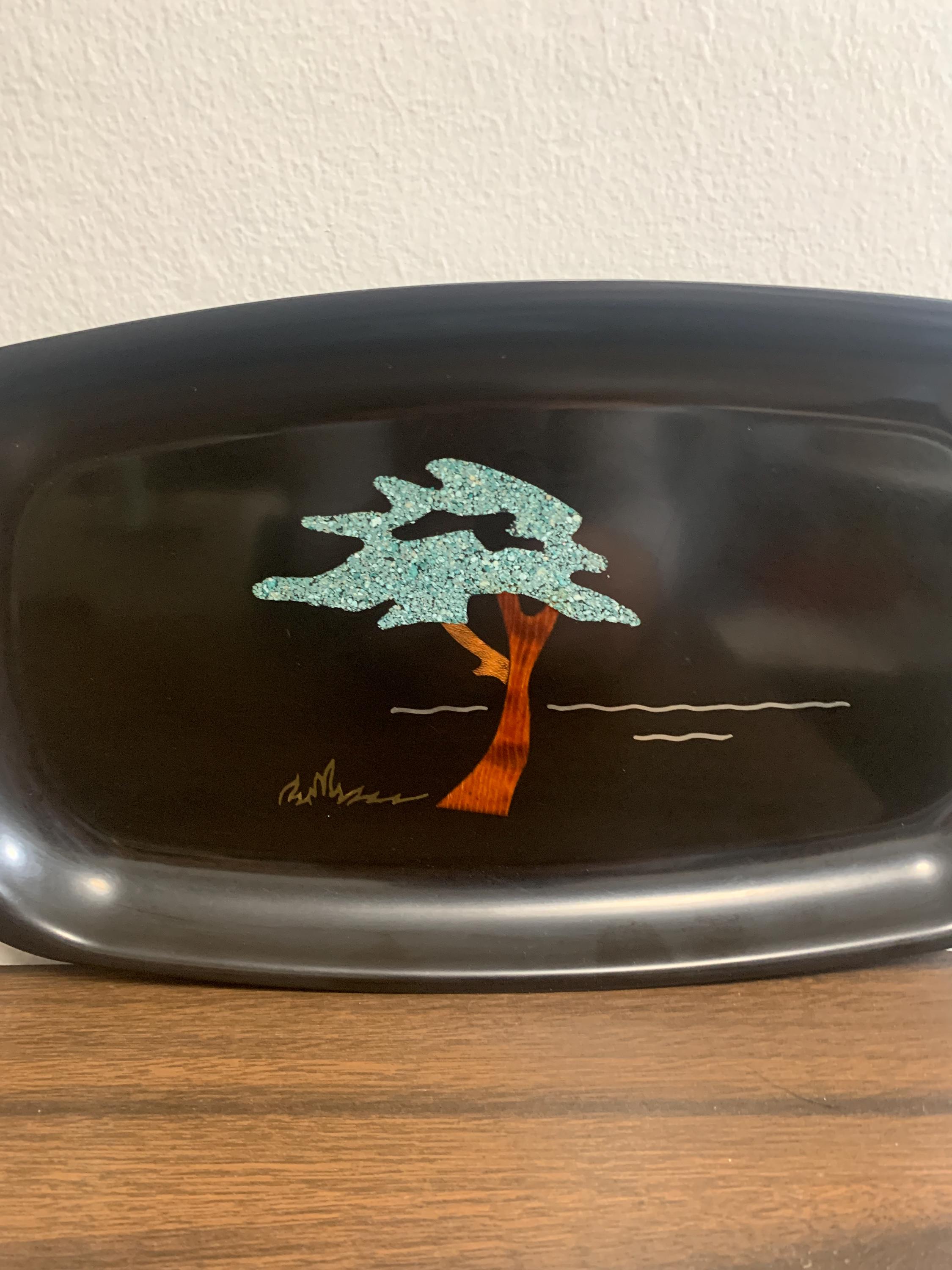 Vintage Couroc Tray Monterey Cypress - Etsy