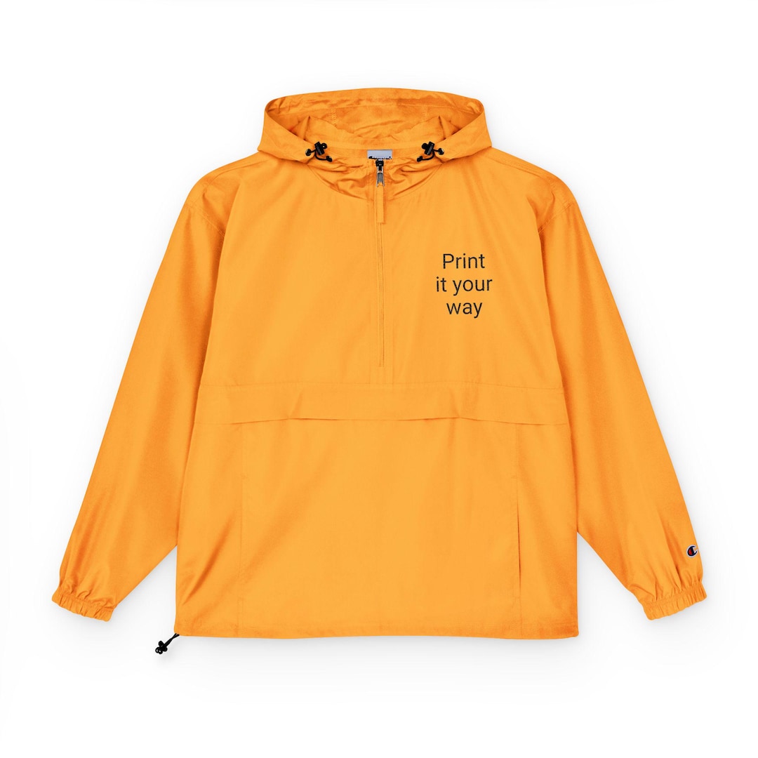 Packable Anorak Jacket - Custom Print Your Way, Unisex Rain Jacket ...