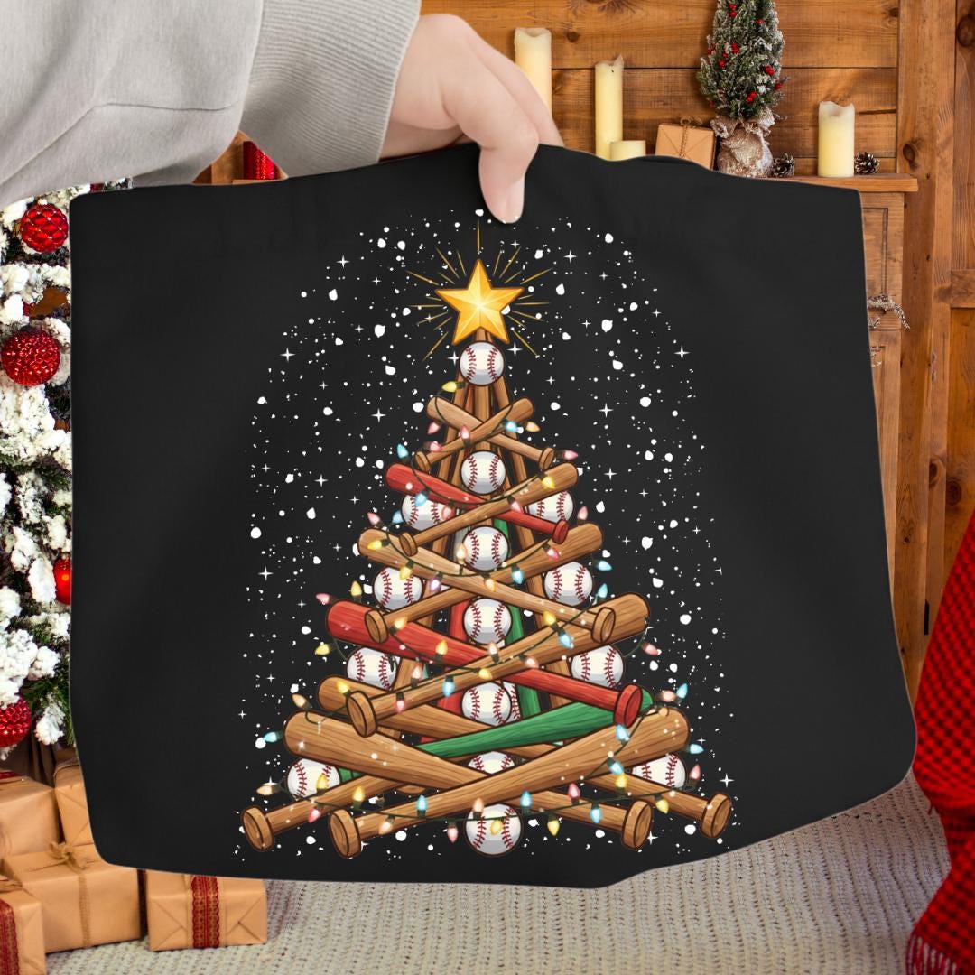 Baseball Christmas Tree PNG, Festive Sports Tree Sublimation, Baseball ...