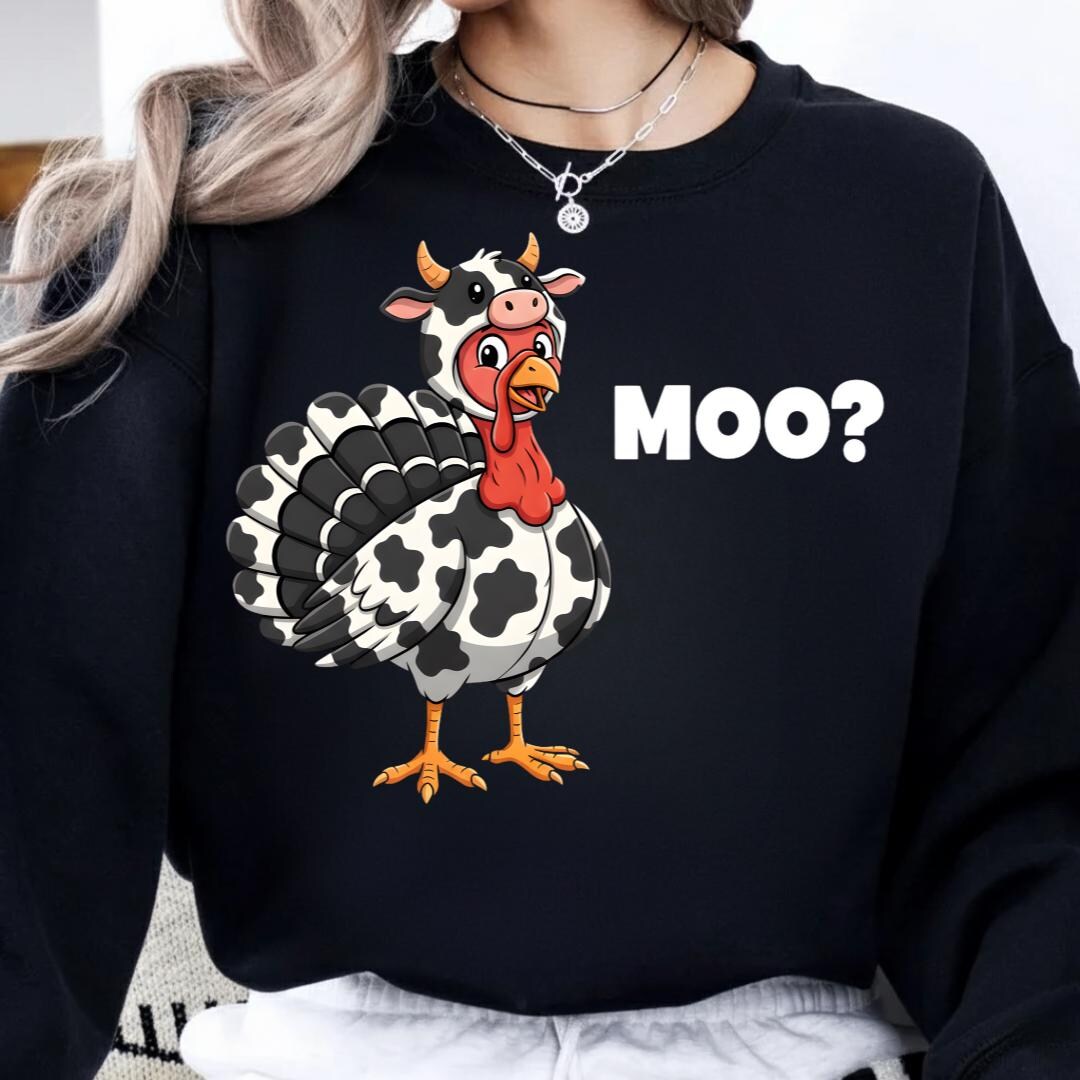 Funny Turkey Cow PNG, Moo Turkey Sublimation Design, Farm Animal ...